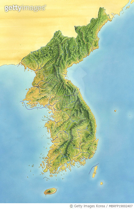 MBRFP19002407 | 게티이미지코리아 | 한반도,대한민국 지도 Royalty-Free 이미지