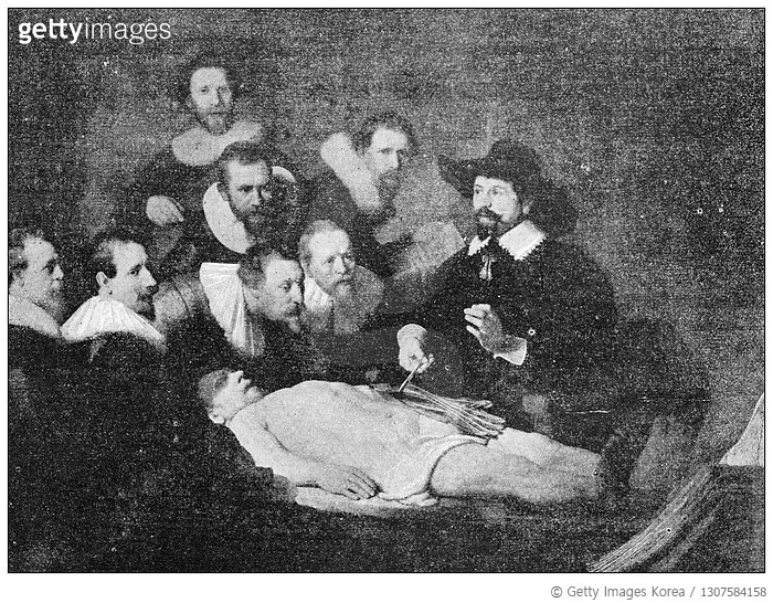 1307584158 | 게티이미지코리아 | Antique illustration: The Anatomy Lesson of Dr ...