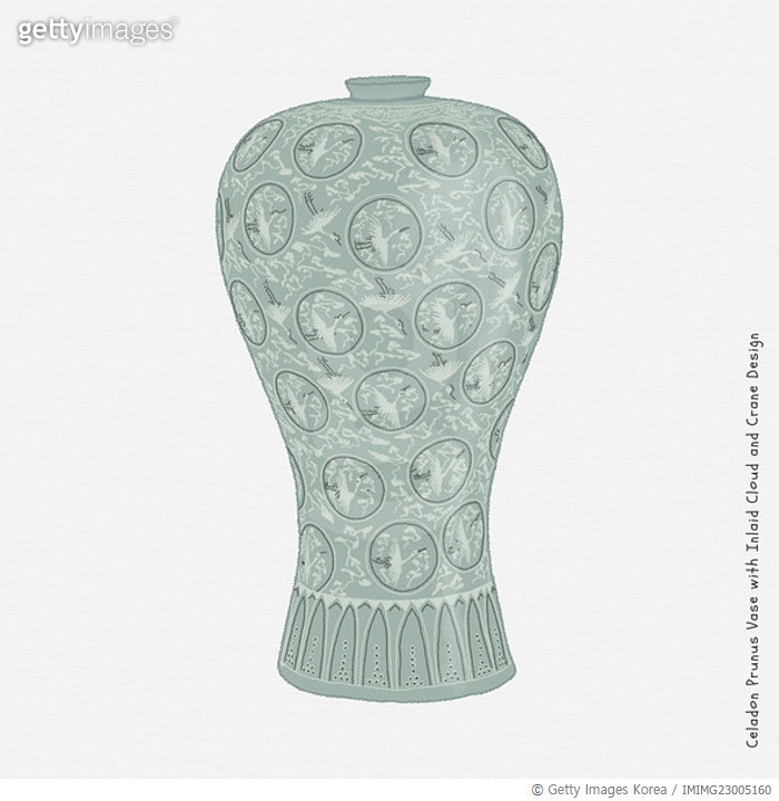 IMIMG23005160 | 게티이미지코리아 | 청자 상감운학문 매병 Royalty-Free 이미지